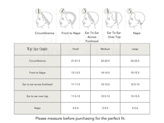 Size Chart – Glamour House Of Hair
